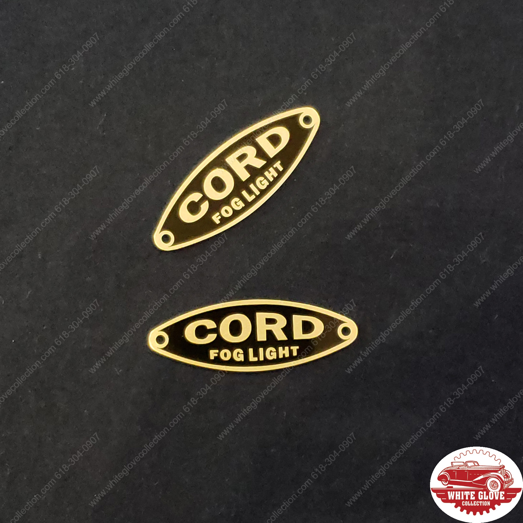 Cord Fog Light Badge Emblem Tag - Sold in Pairs » White Glove Collection