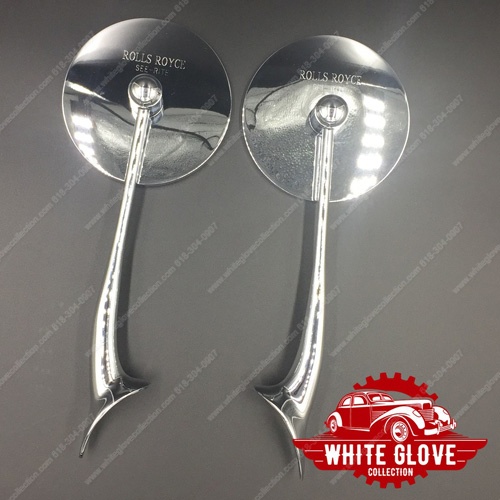 See-Rite, Long Elegant Curved Stem, Art Deco, Spare Tire Mount Mirrors ...